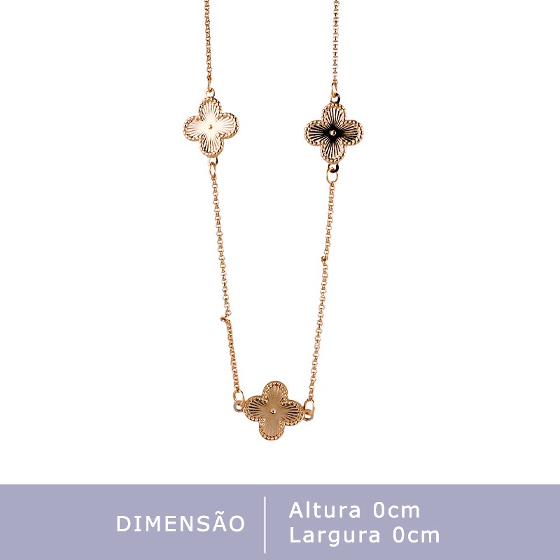 COLAR TENDÊNCIA Van Cleef PEQUENO OURO FOLHEADO :: Baummer Semijoias